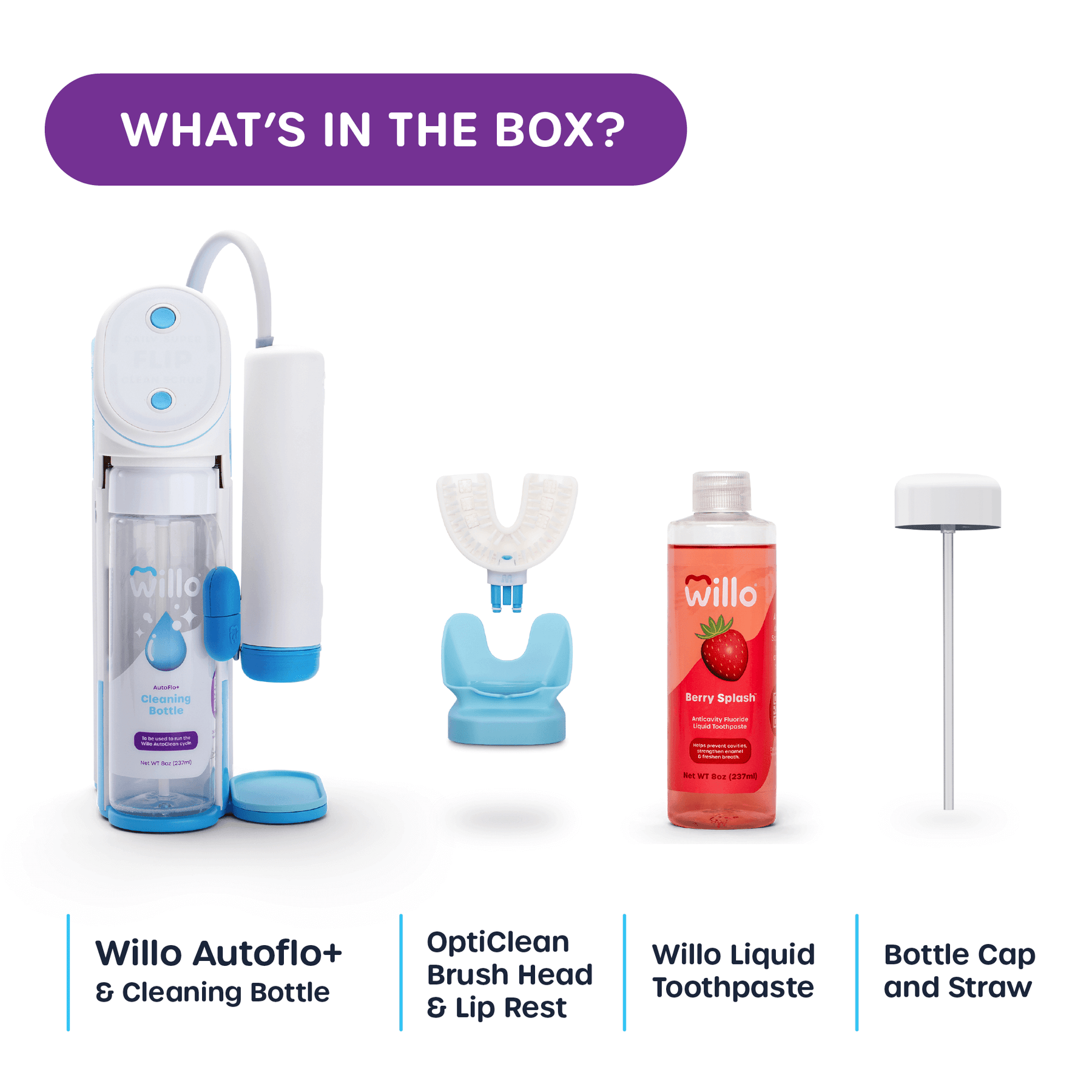 Willo® AutoFlo+ Fully Automatic Kids Toothbrush - Starter Kit